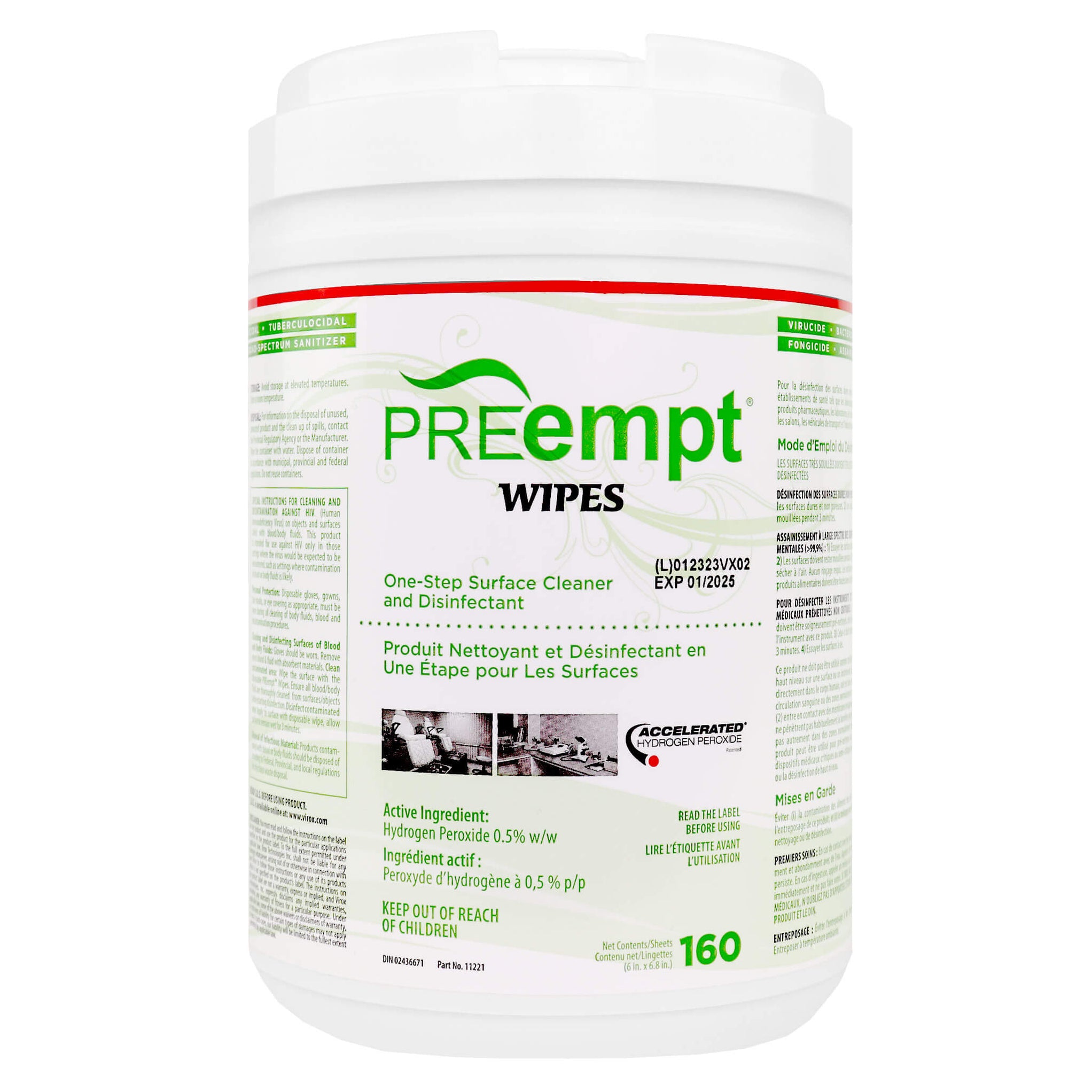 PREempt Surface Disinfectant Wipes 160 Ct – Health Canada Approved
