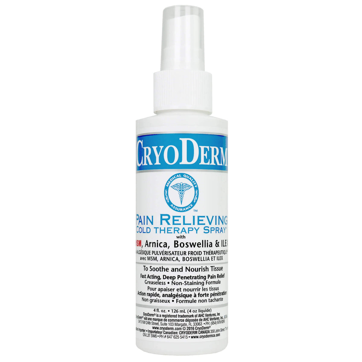 CryoDerm Cold Therapy Spray 4oz - ILEX, Arnica | Body Best