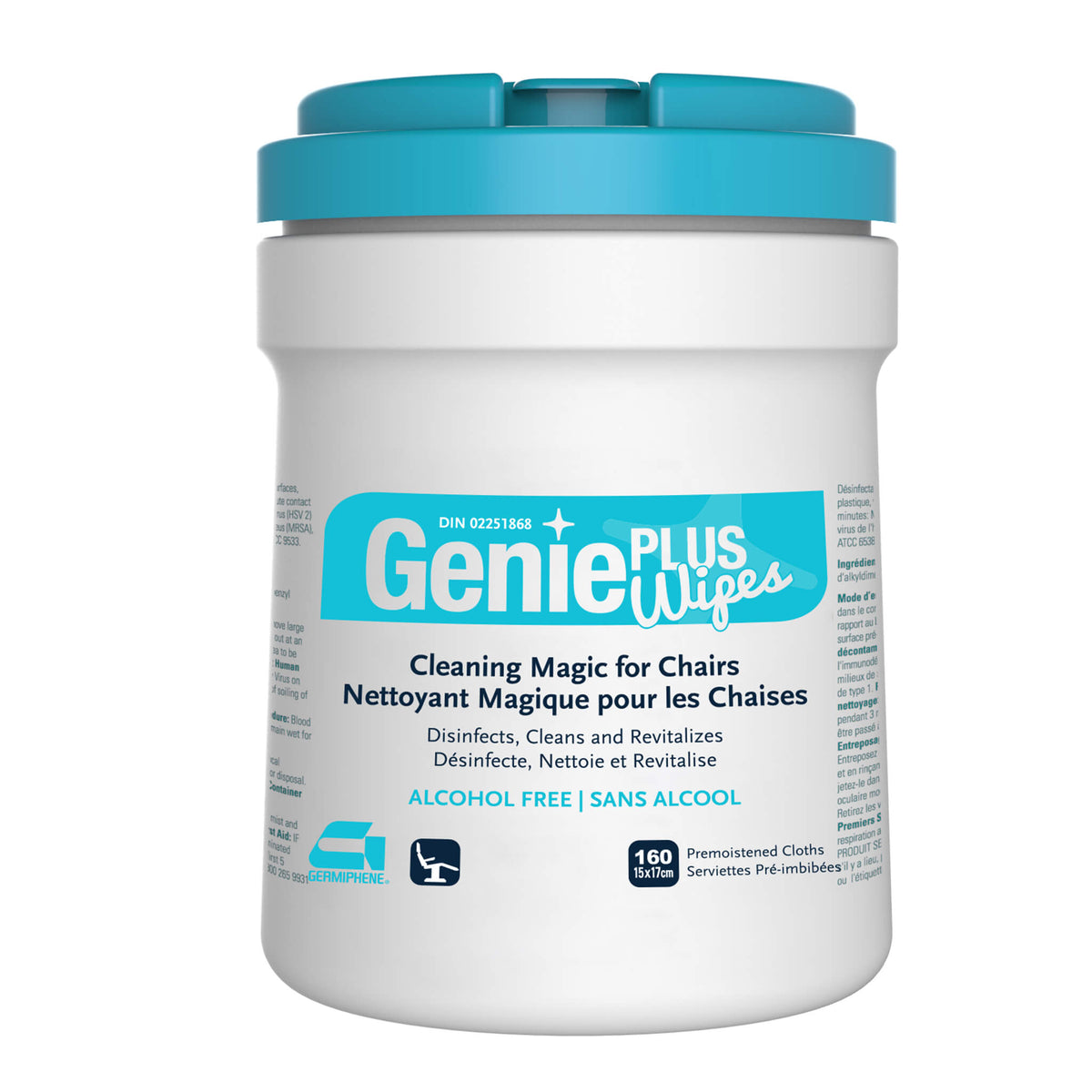 Germiphene Genie Plus Cleaning Wipes Canister for Spa