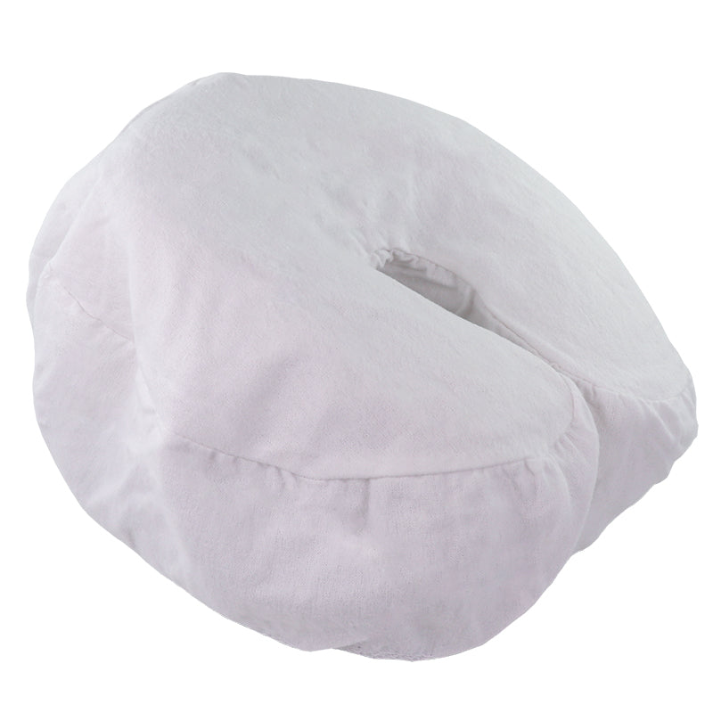 Flannel Face Rest Cover with Sewn-in Drape – White | 100% Cotton