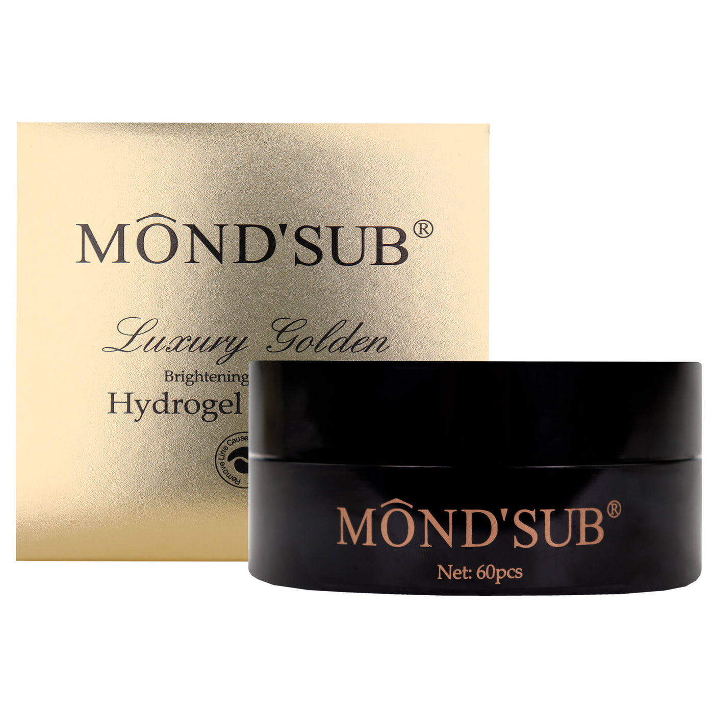 Hydrogel Eye Masks - 60 PC Jar | Mond'Sub Luxury Golden Eye Masks